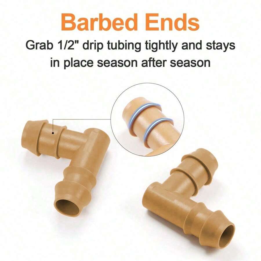 Drip Irrigation Elbow Fittings, 25 Pieces 1/2'' Drip Line Barbed Elbow ...