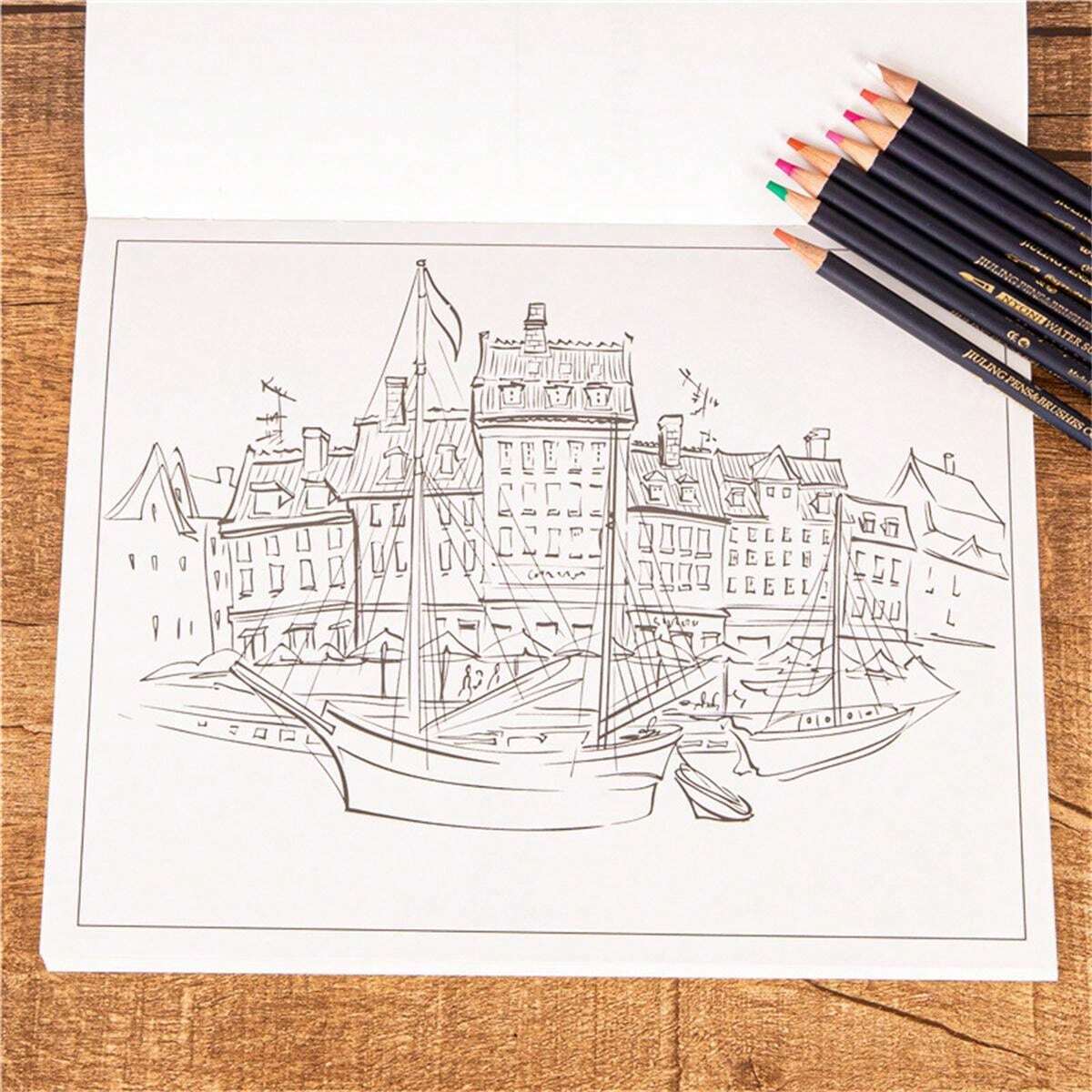 CIYT City Colouring Books For Adults, Landscape Sketch Coloring Book ...