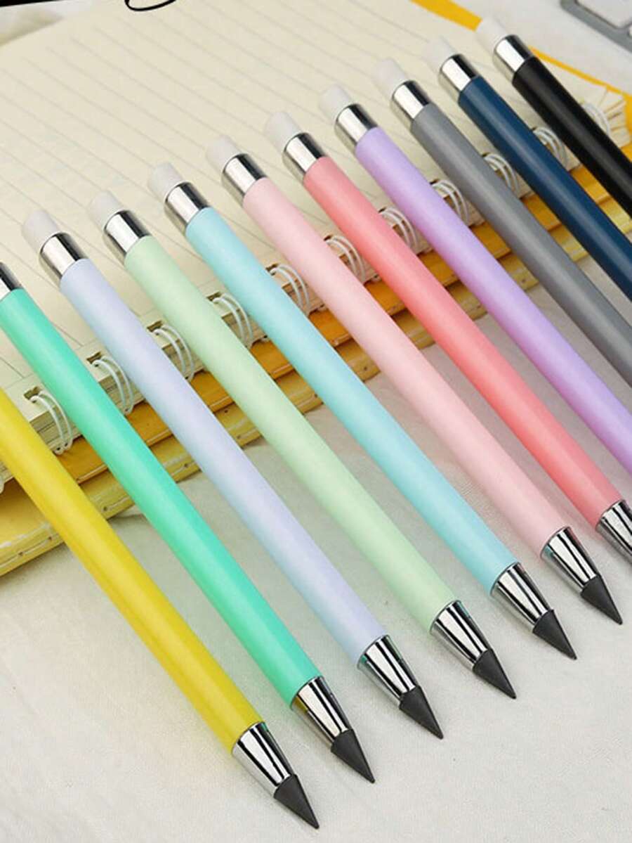 6pcs No Ink Automatic Pencil, HB Lead, Macaron Colors, Unbreakable ...