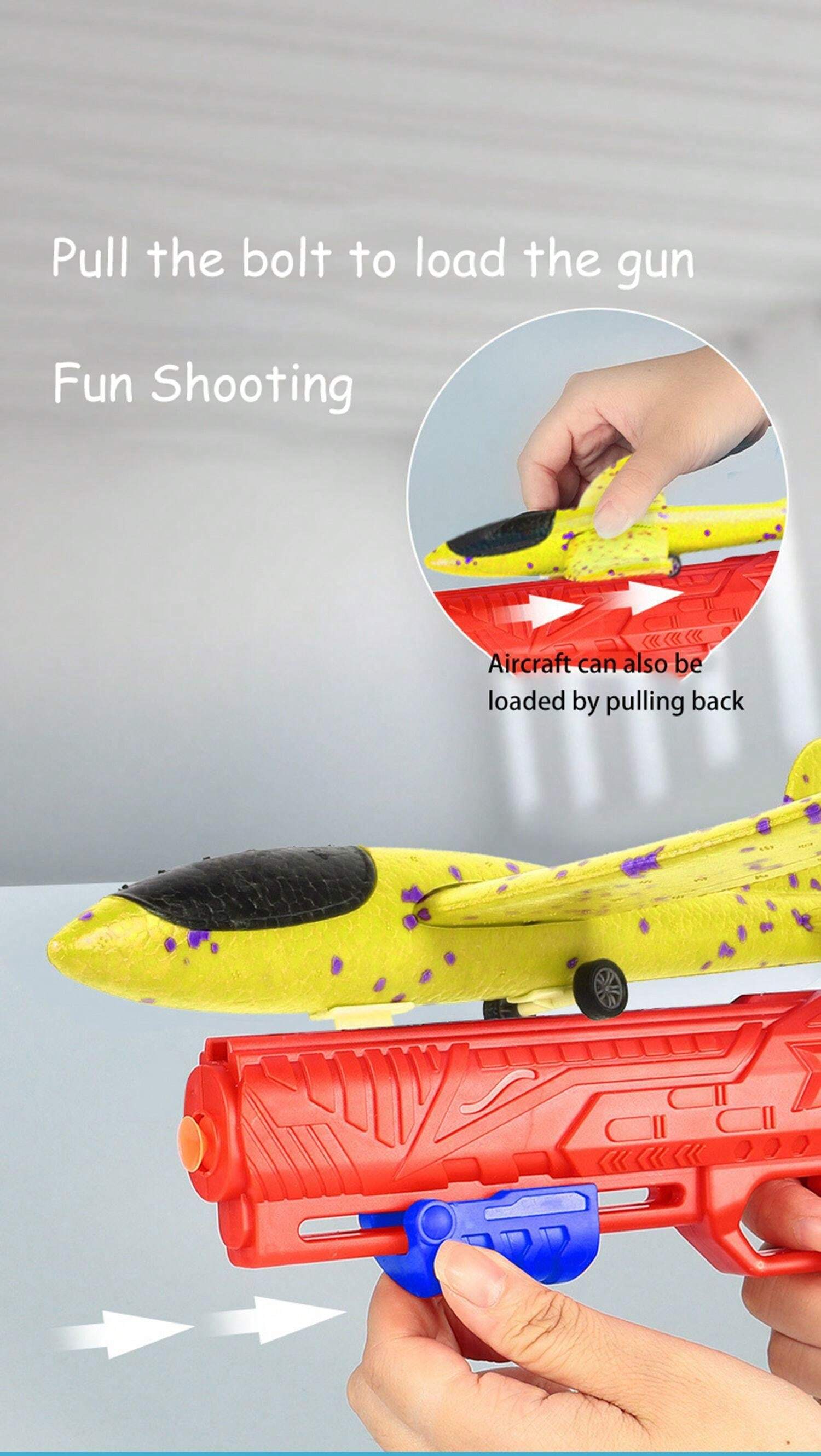 1pc Foam Airplane Launcher With Airplane And EVA Rubber Launcher ...