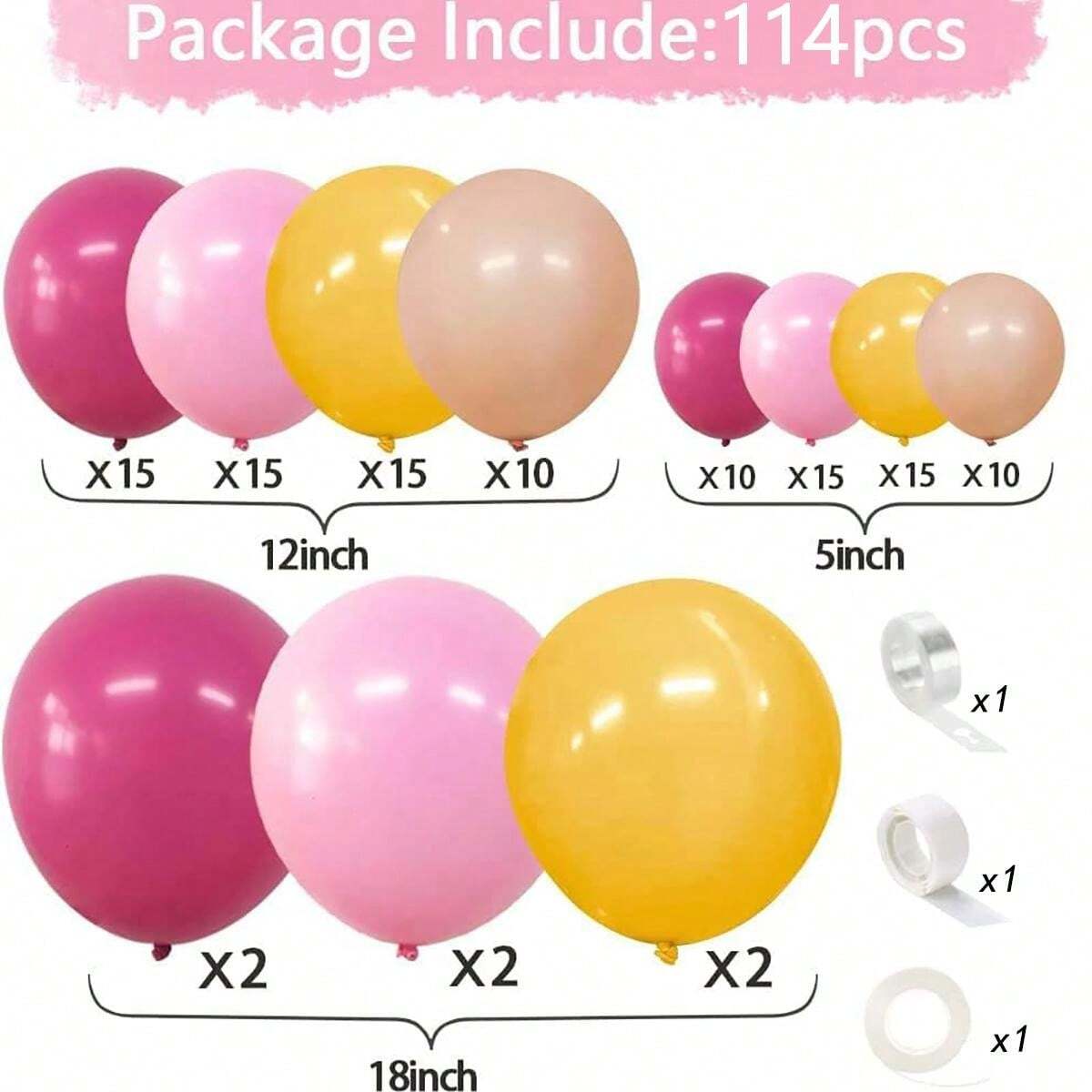Kit Guirlanda Di Palloncini In Tonalità Rose Pastello Da 114 Pezzi Con ...