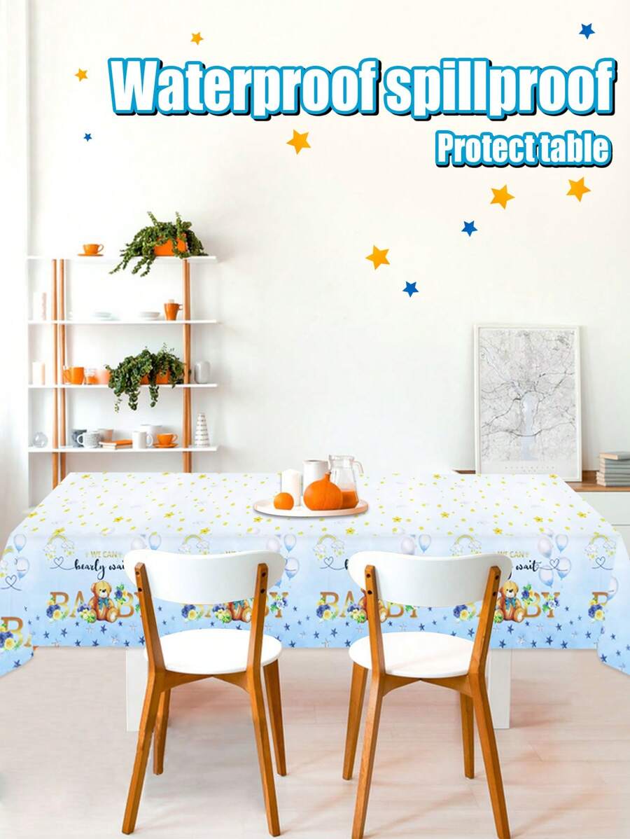2 Pack Baby Bear Tablecloth Bear Baby Shower Table Covers Bear Theme ...