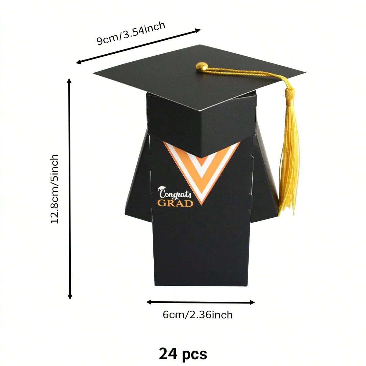24pcs Graduation Cap Shaped Candy Box, 3D Bachelor Cap Gift Box For ...