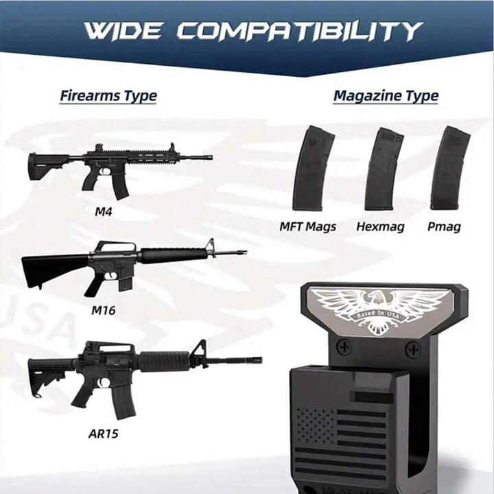 AR Wall Mount Bracket, AR15 Wall Mount With Dual Magazine Holder For ...