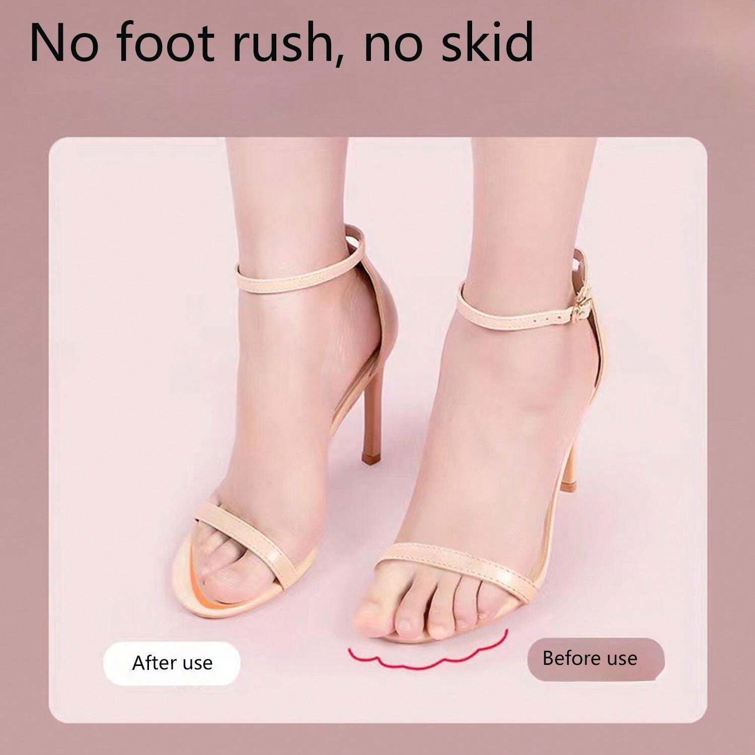 1 Paar unsichtbare transparente Silikon-Halbgröße Einlagen für Frauen High Heels, bequeme ...