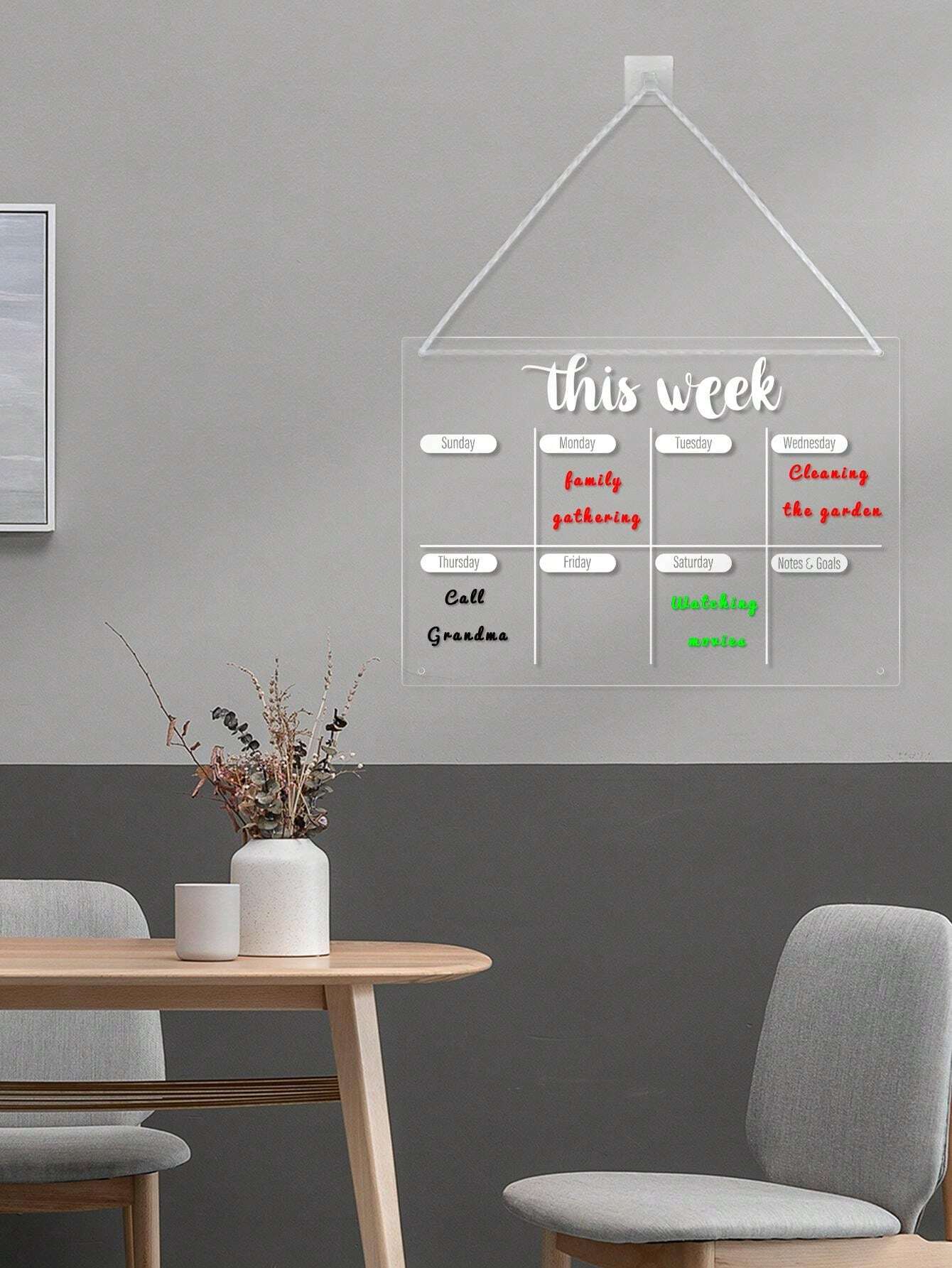 A Set Of 3D Acrylic Weekly Planner Message Board Memo Board With ...