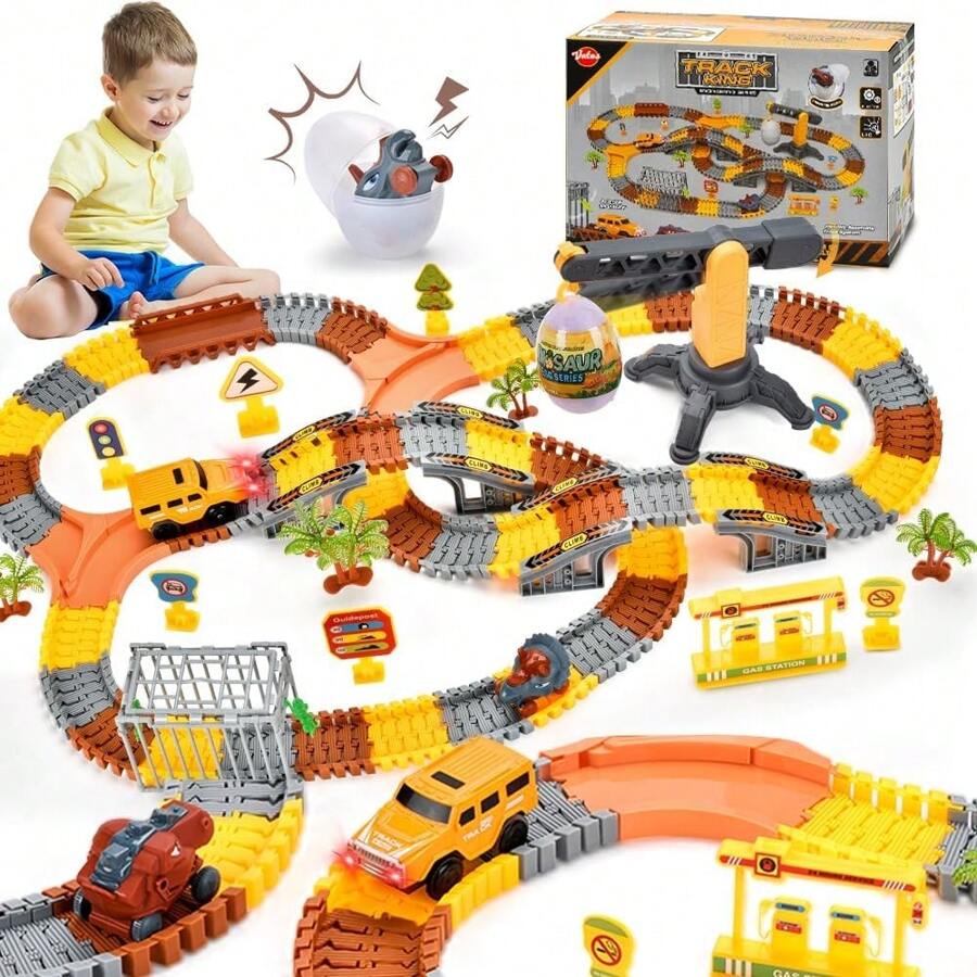 VATOS Race Tracks Car Toy For Kids, 271pcs DIY Construction Race Tracks ...