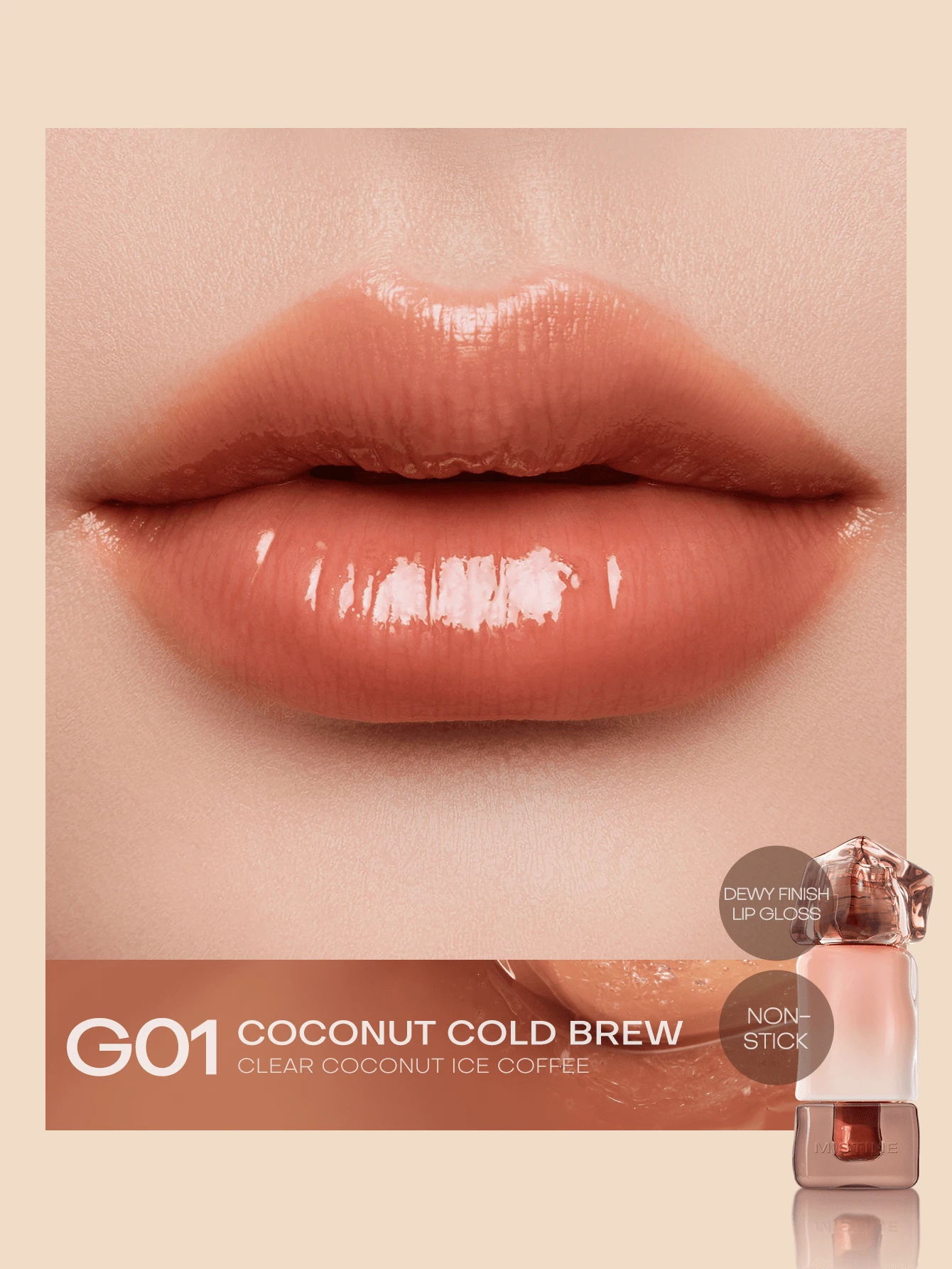 MISTINE Thai Latte Juicy Lip Gloss, Hydrating Lip Jelly Infused With ...