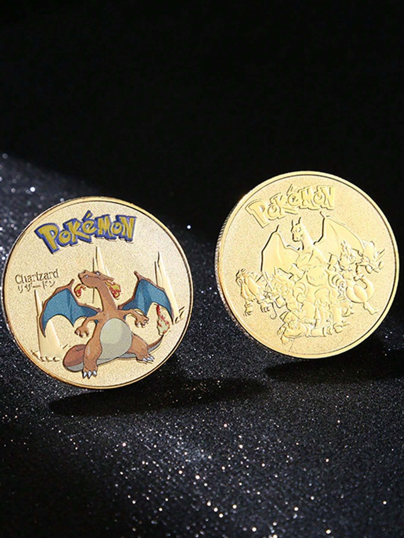 pokemon Gold Alloy Commemorative Coins - .Charizard, Mewtwo - Round ...