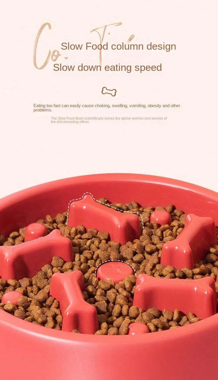 Slow Feeder Dog Bowl Anti Gulping Healthy Eating Interactive Bloat Stop ...