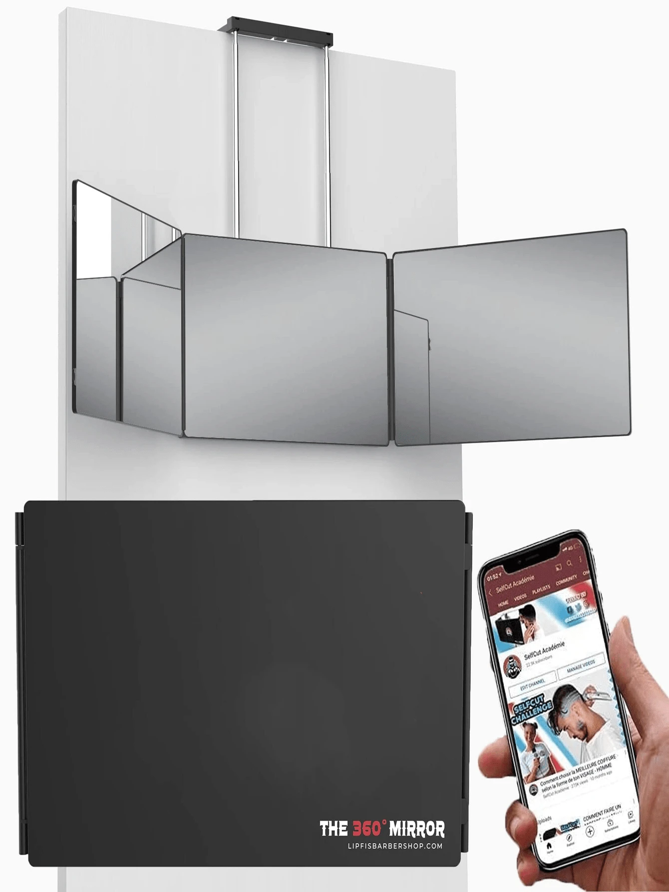 360 Mirror- Three-Way Mirror For Self Hair Cutting- Adjustable Tri ...