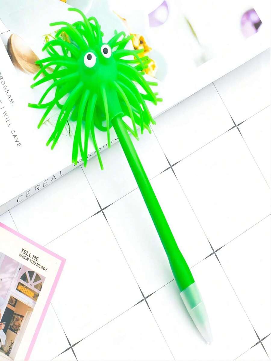 3pcs/Set Cartoon Creative Ballpoint Pens With Cute Monster Shaped Furry ...