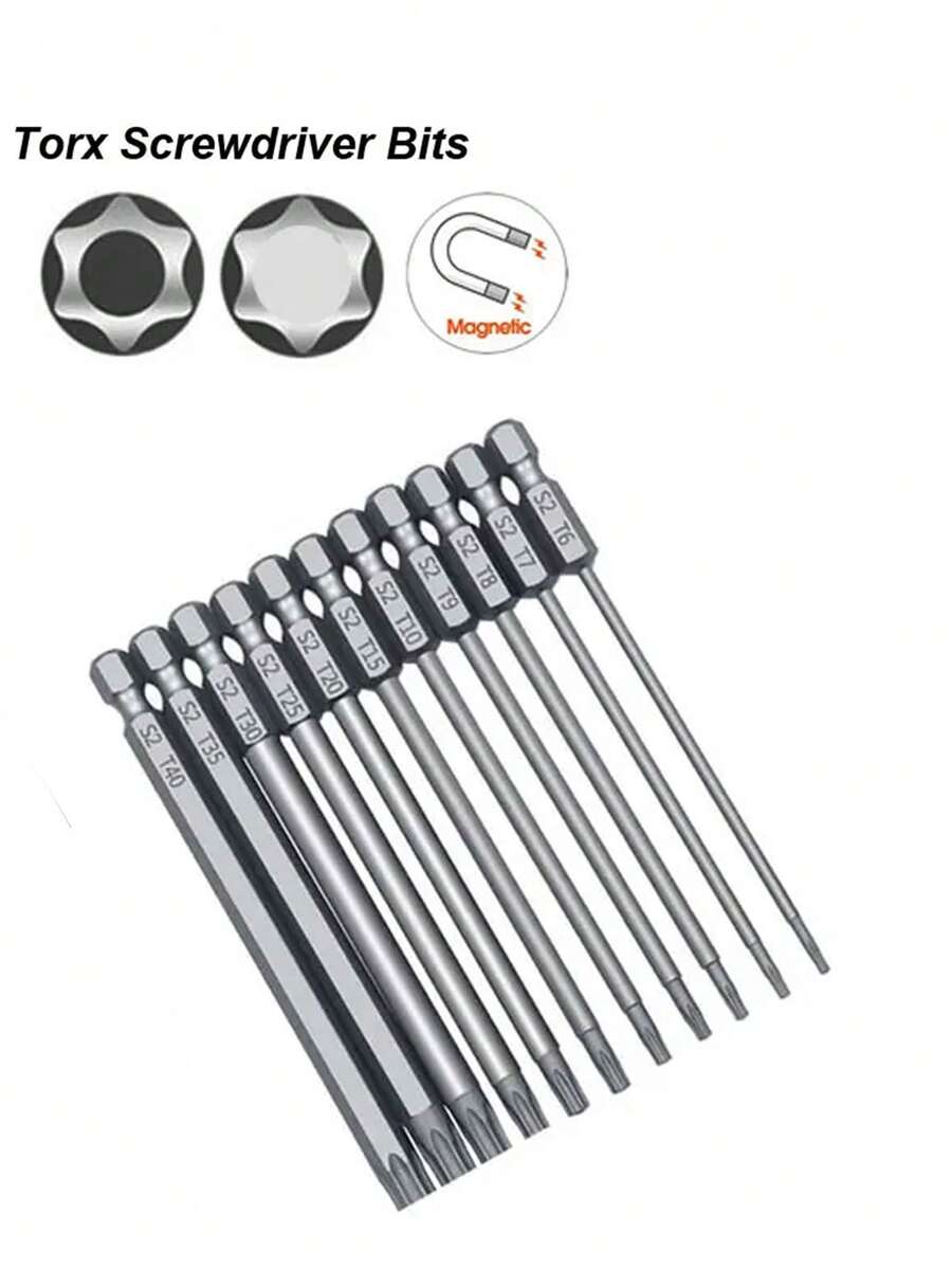 Hexagonal Handle Screwdriver Bit Screwdriver Set 100mm Hollow Plum Blossom Extended S2 Bit Set ...