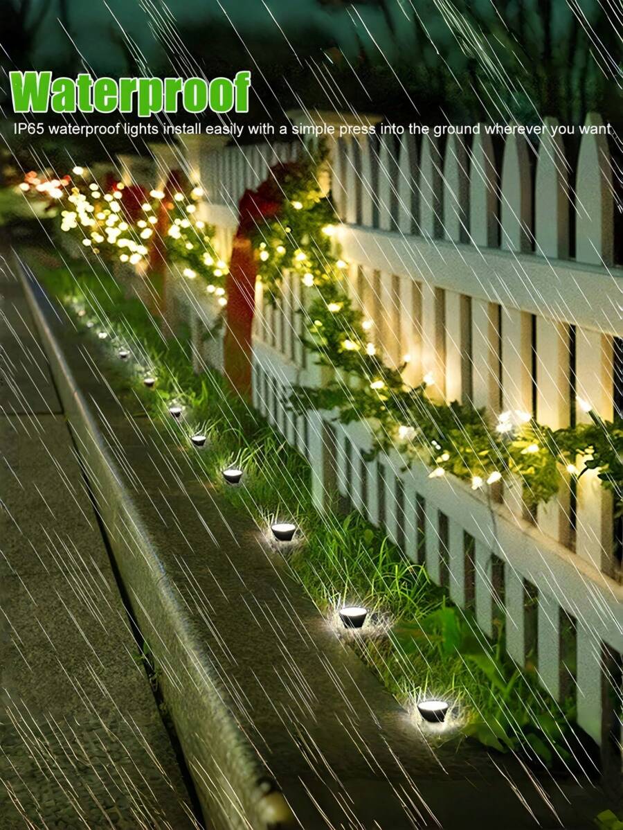 10 In 1 Solar LED Disk Light, Waterproof Outdoor Landscape Spotlight ...