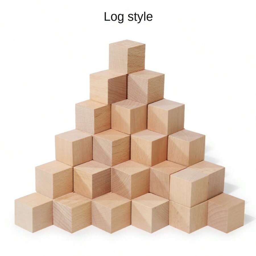 50/100pcs Small Wooden Cube Building Blocks, Educational Math Toy With ...