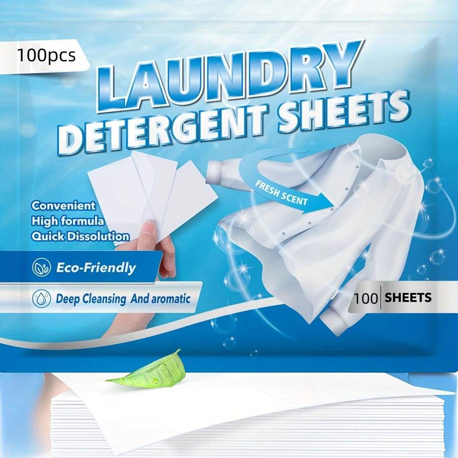 100/300pcs Plastic-Free Laundry Detergent Sheets Hypoallergenic Liquid ...