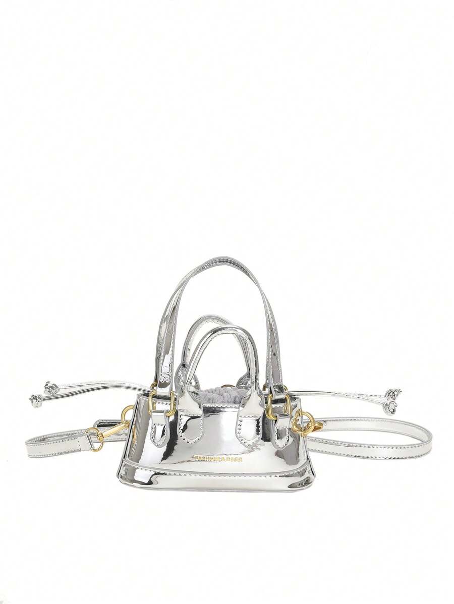Mini Metallic Double Handle Bucket Bag, Funky, Punk & Bag For Street ...