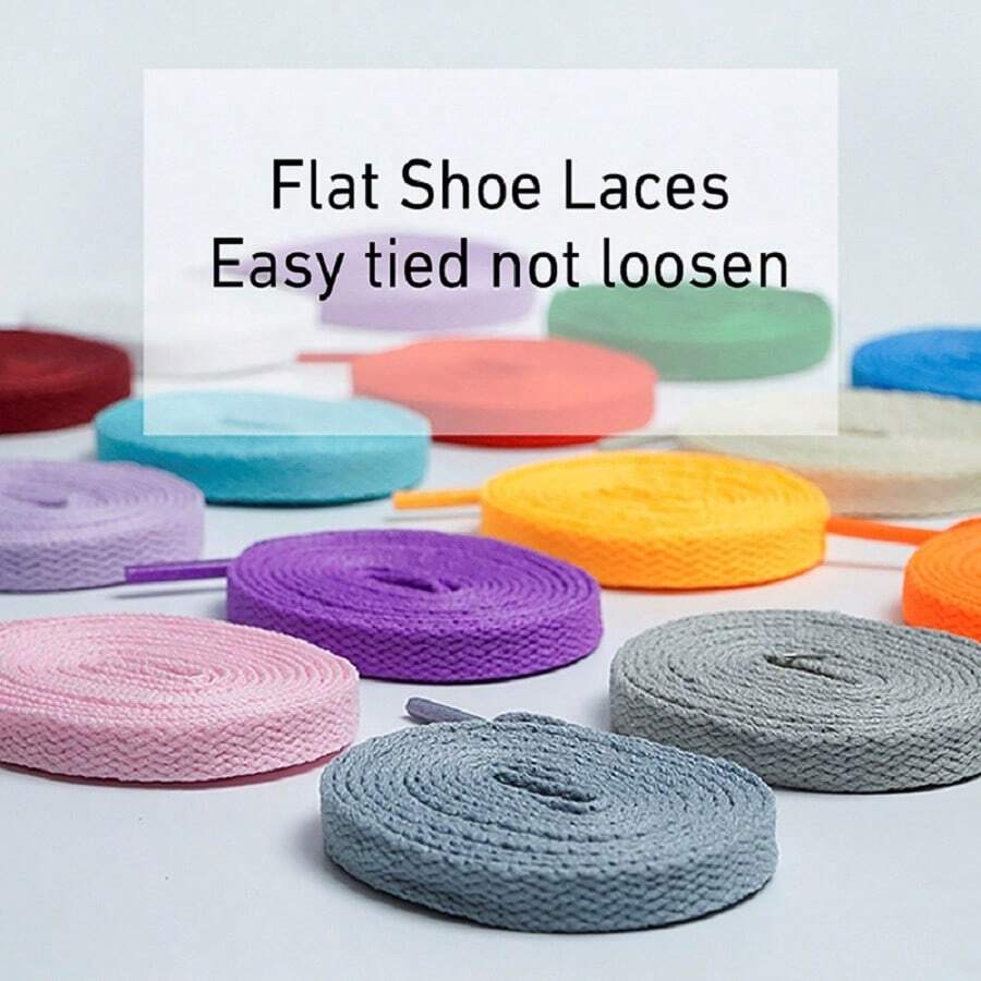1 Pair Thick Flat Shoelaces, Wide Shoes Lace Strings Unisex Shoelace ...