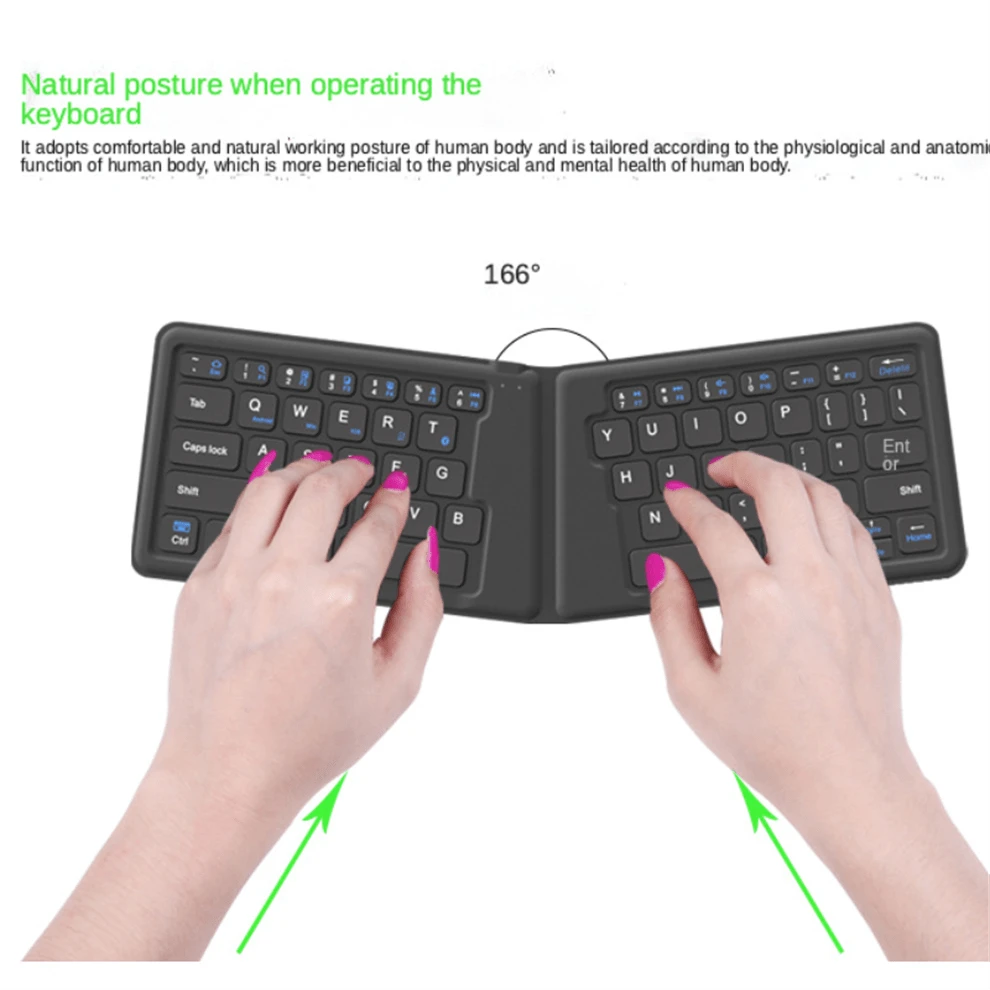 Foldable Wireless Keyboard Mini Rechargeable Keyboard Ergonomics ...