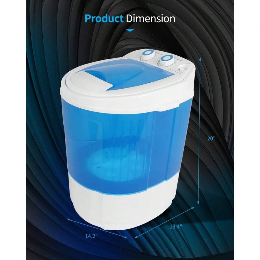 Mini Portable Washing Machine With Spiner Basket, 7.7lbs Mini Washer, Small Washing Machine ...