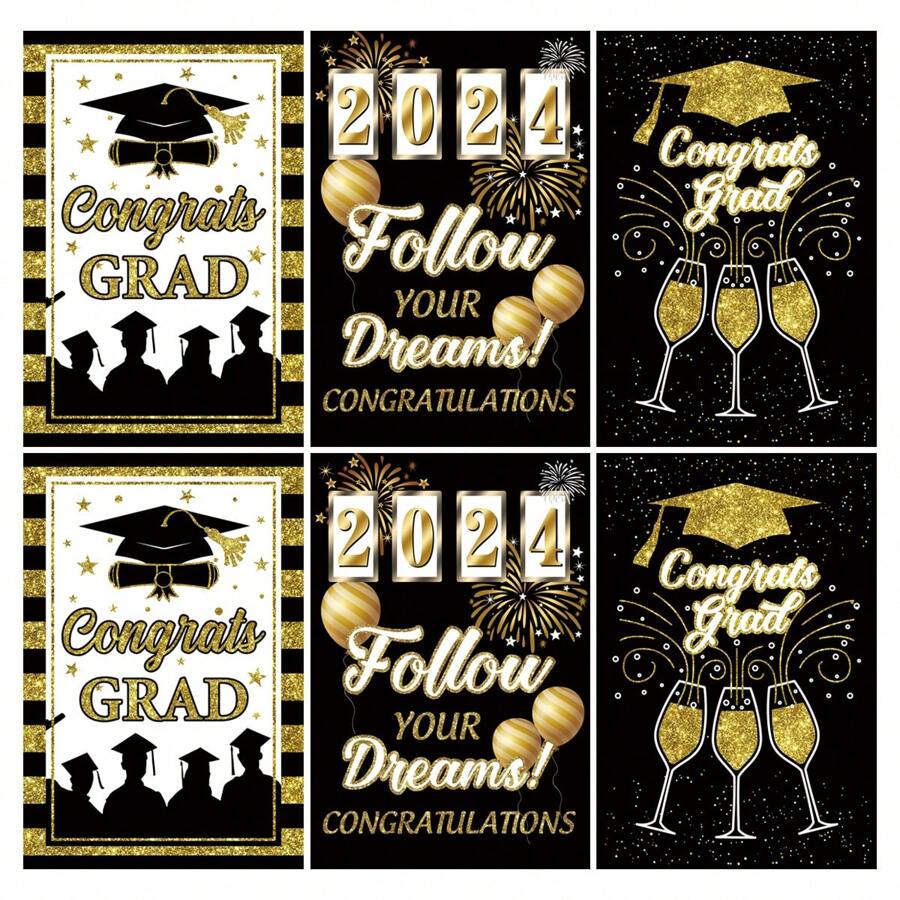 6 Sheets Graduation Gift Graduation Wine Bottle Stickers Champagne ...