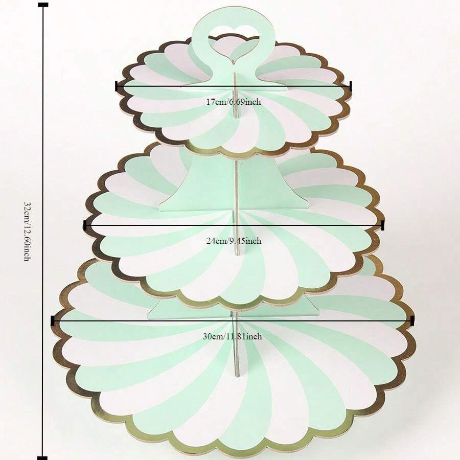 3-Tier Paper Cake Stand For Birthday Party, Afternoon Tea And Dessert ...