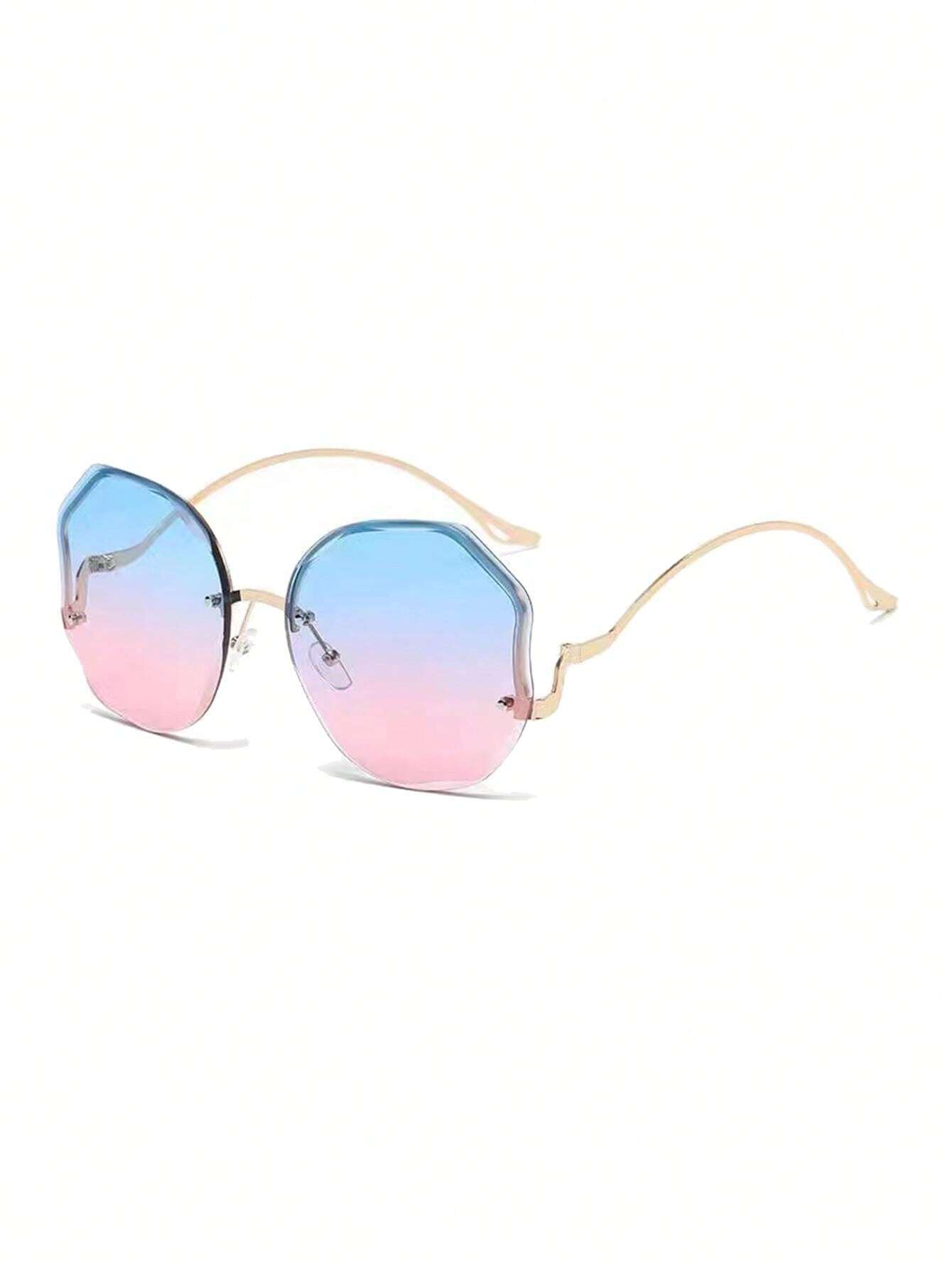 1 Pair Of Women New Rimless Cut-Edge Sunglasses With Advanced And High ...