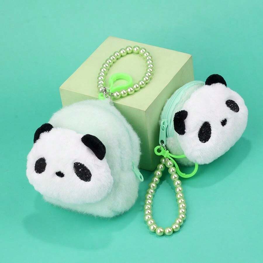 1 pezzo Portamonete con cerniera in peluche di panda cartoni animati ...