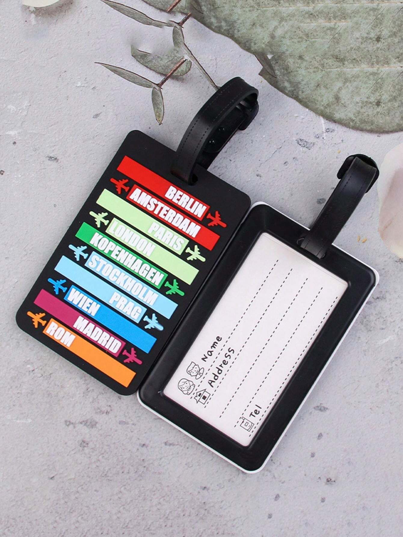 1PCS New Creative Geometric PVC Luggage Tag Boarding Pass Luggage ...