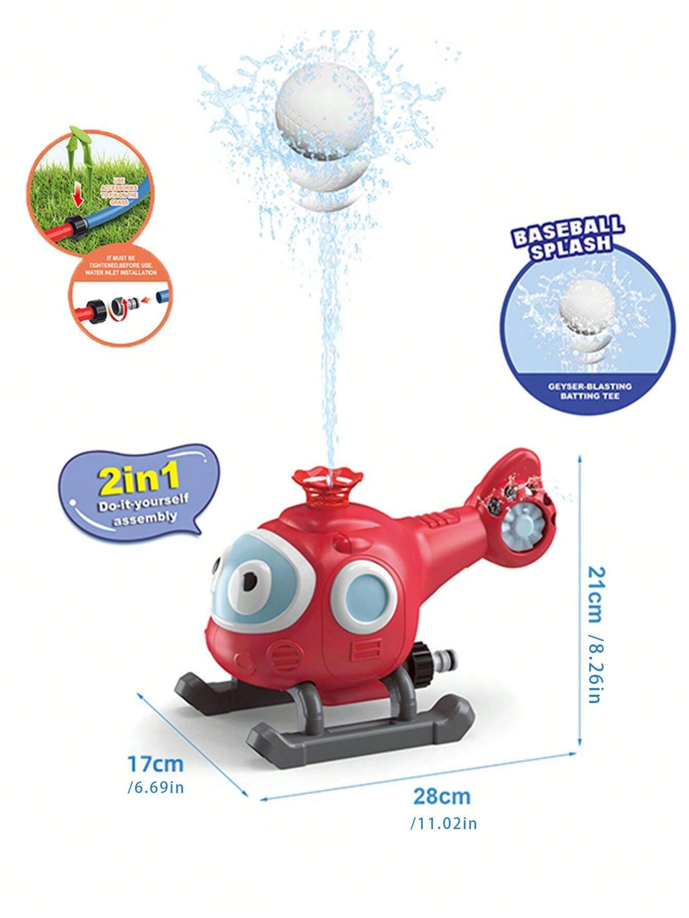 A Set Of Water Spray Aircraft Baseball Water Sprinkler Toy Kit For ...