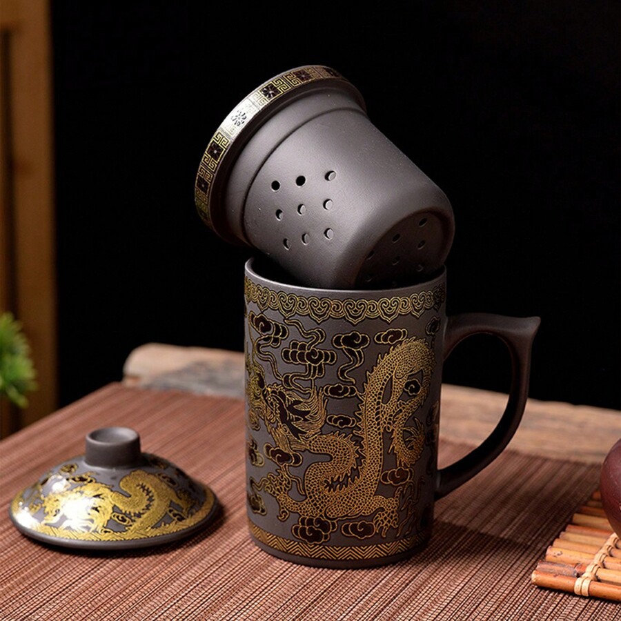 Thermochromic Purple Clay Cup With Dragon Pattern, Sublimation Ceramic ...