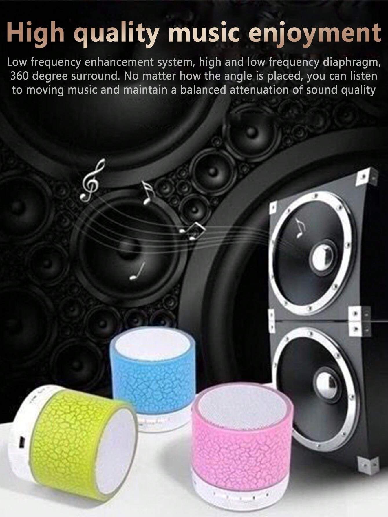 Glittering Cracked Rainbow Light, LED Wireless Mini Speaker, Portable ...