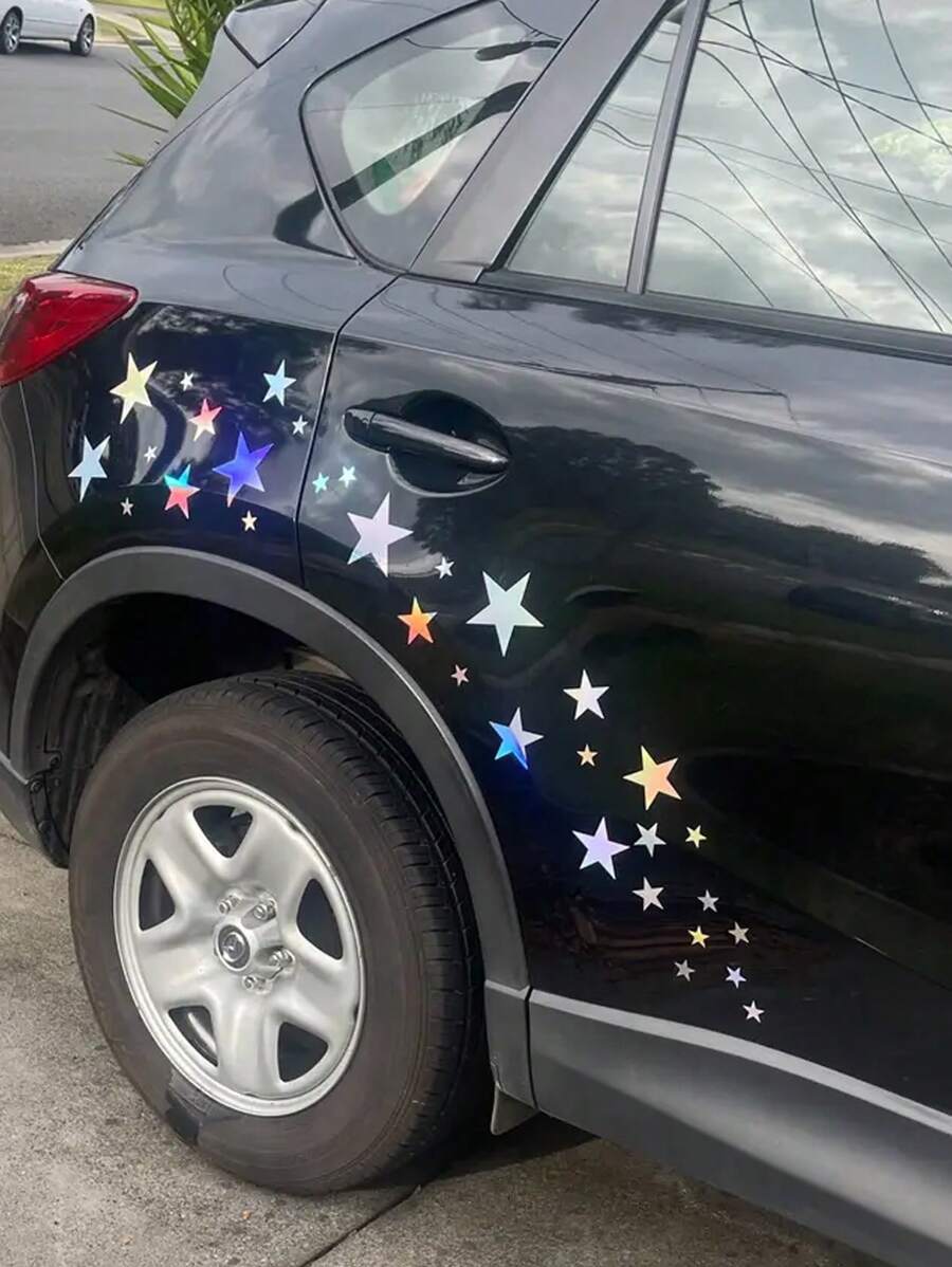 60pcs Five-Pointed Star Car Body DIY Stickers Set, Racing Door Side ...