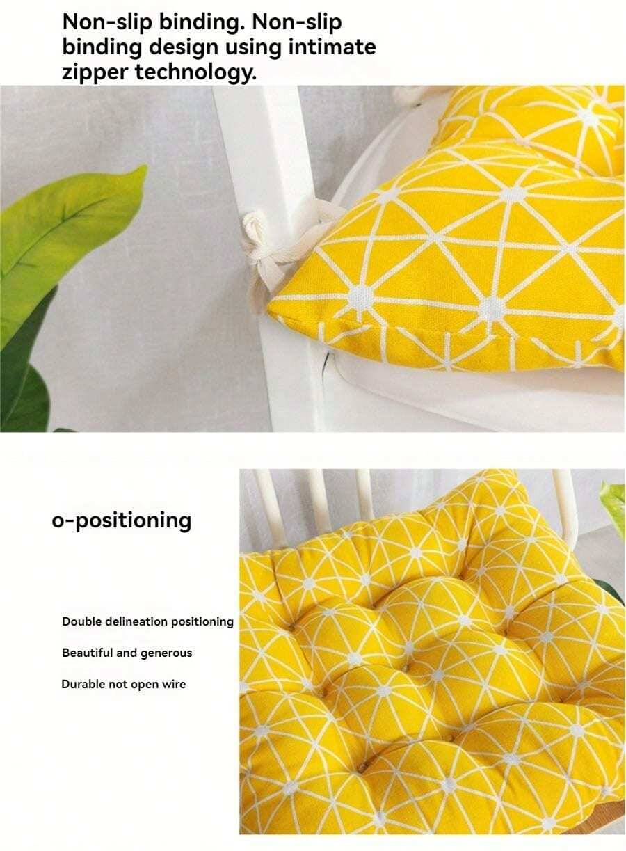 Square Bandage Seat Cushion, Linen-Like Chair Cushion, For Office Chair ...