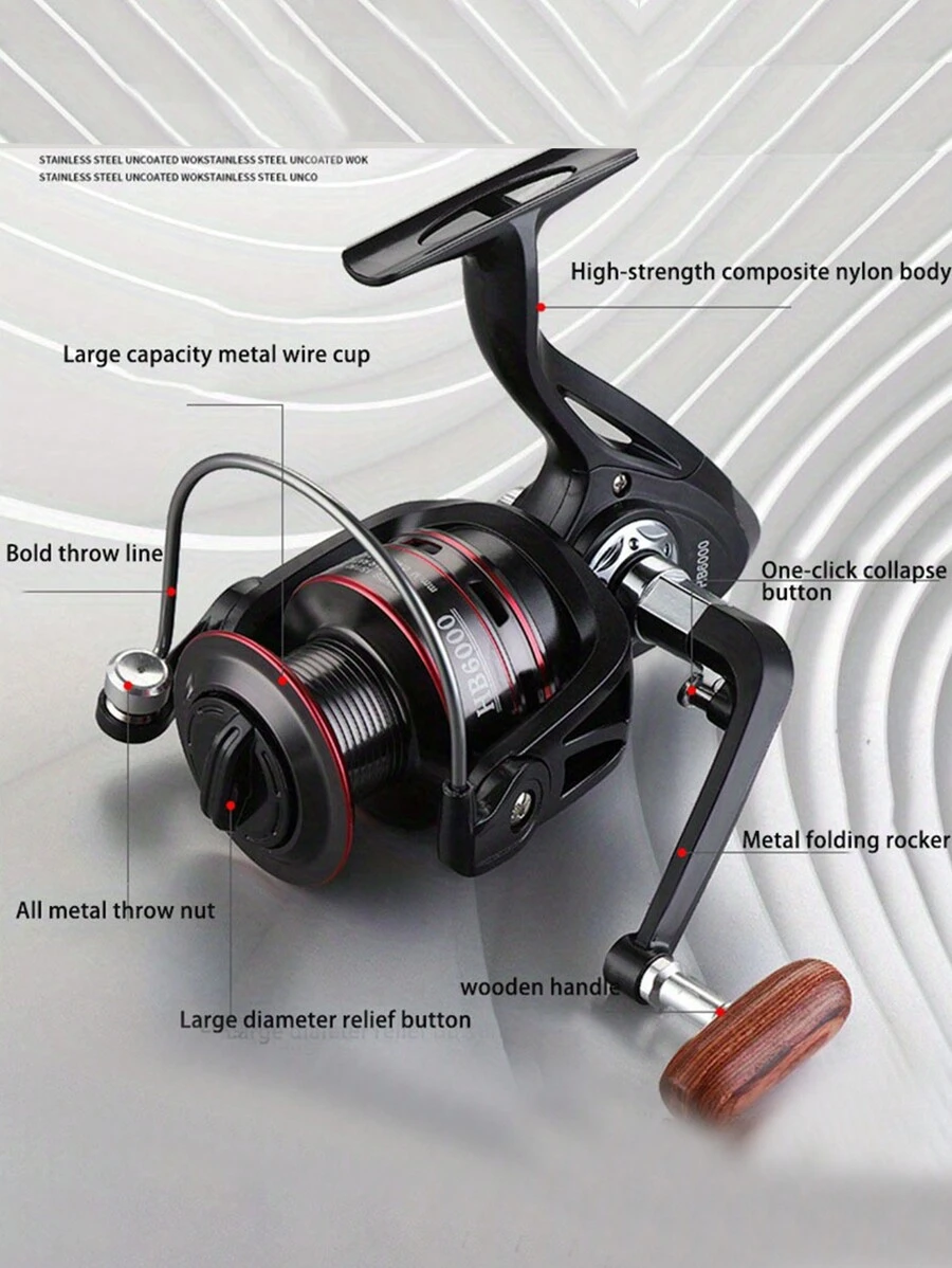 All Metal 12-Spindle Spinning Wheel Left Hand Right Hand Sea Fishing ...