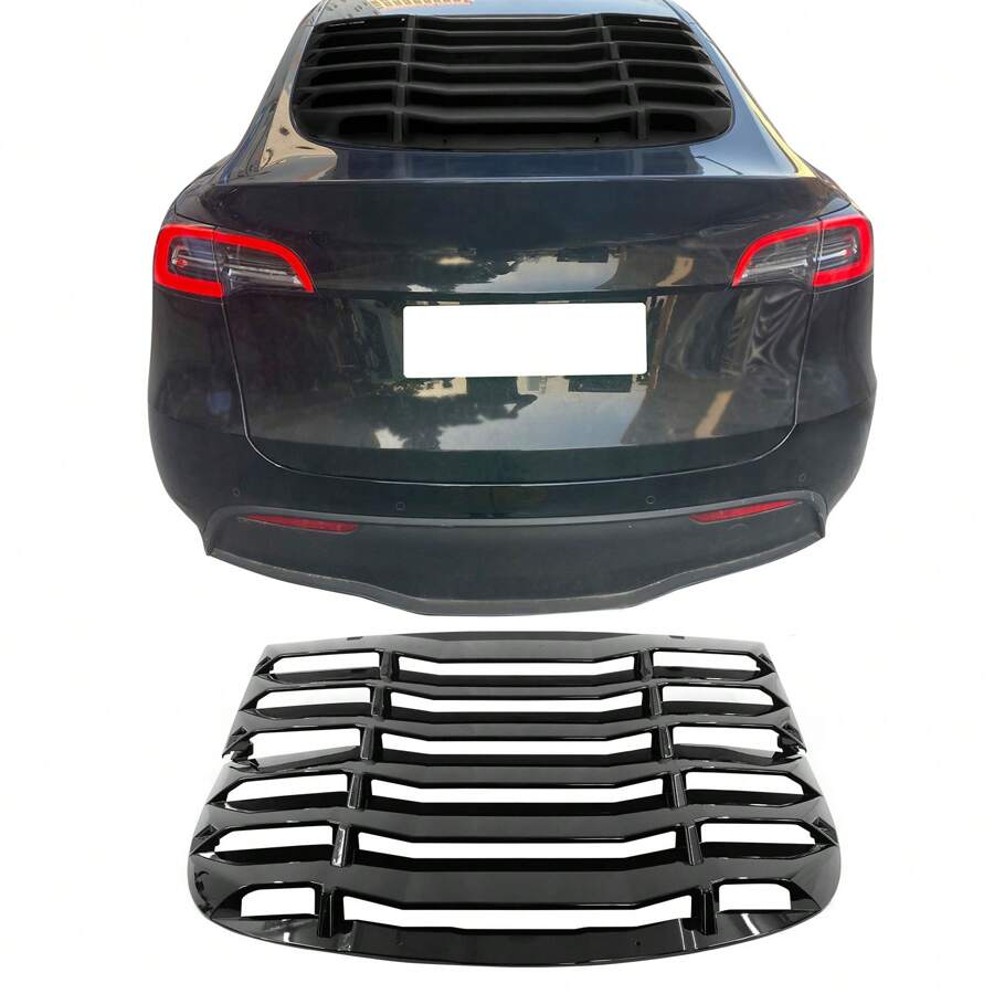 Rear Window Louver Compatible With 2020-2024 Tesla Y, Carbon Fiber ...