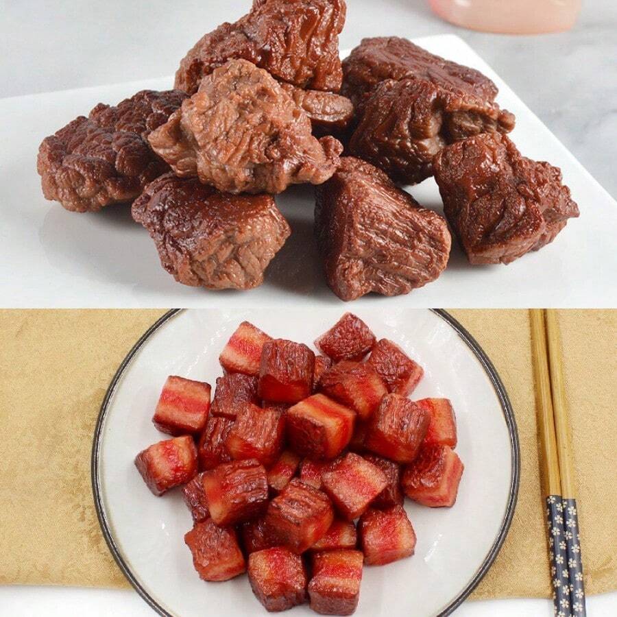 Artificial Beef Blocks Realistic Barbecue Beef Cubes Fake PVC Meat ...
