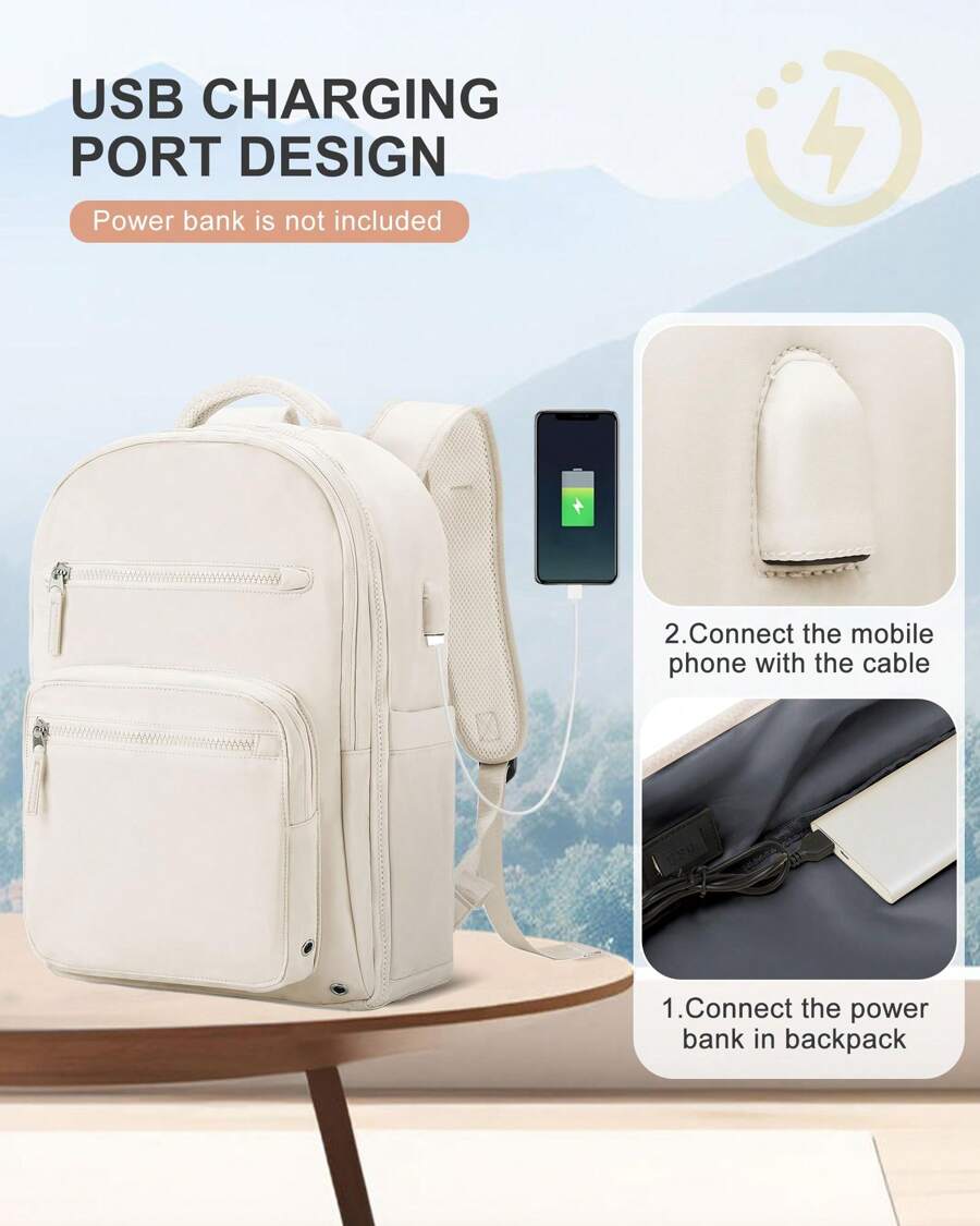 Laptop Backpack, Business Travel Backpack With USB Charging Slit For ...
