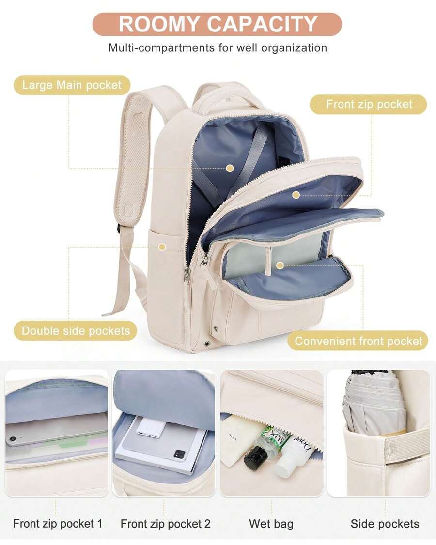 Laptop Backpack, Business Travel Backpack With USB Charging Slit For ...