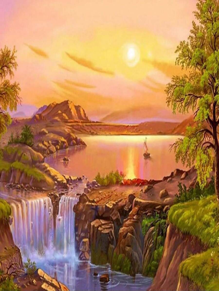 Paint By Numbers | Waterfalls With Lake | SHEIN USA