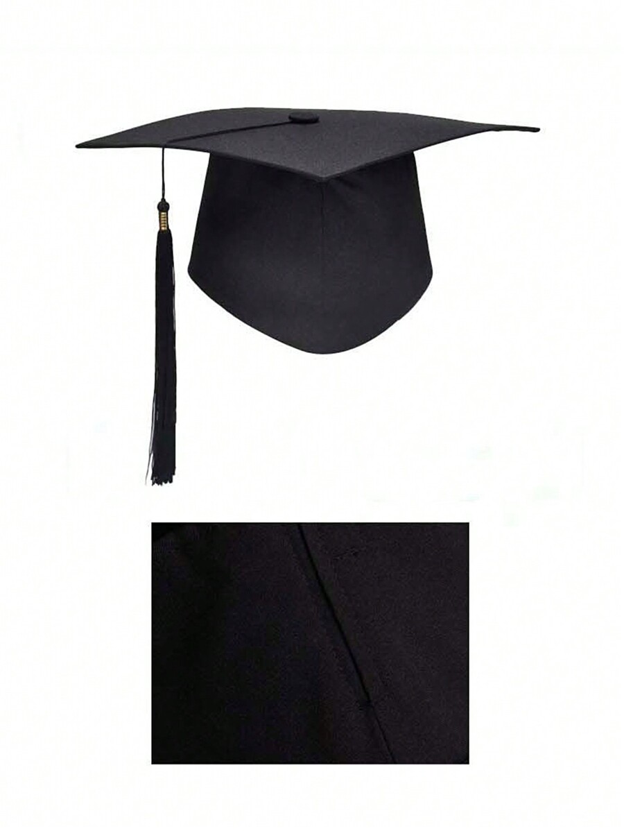 1 Adjustable Black Graduation Cap (2024) With Tassel For Adult ...