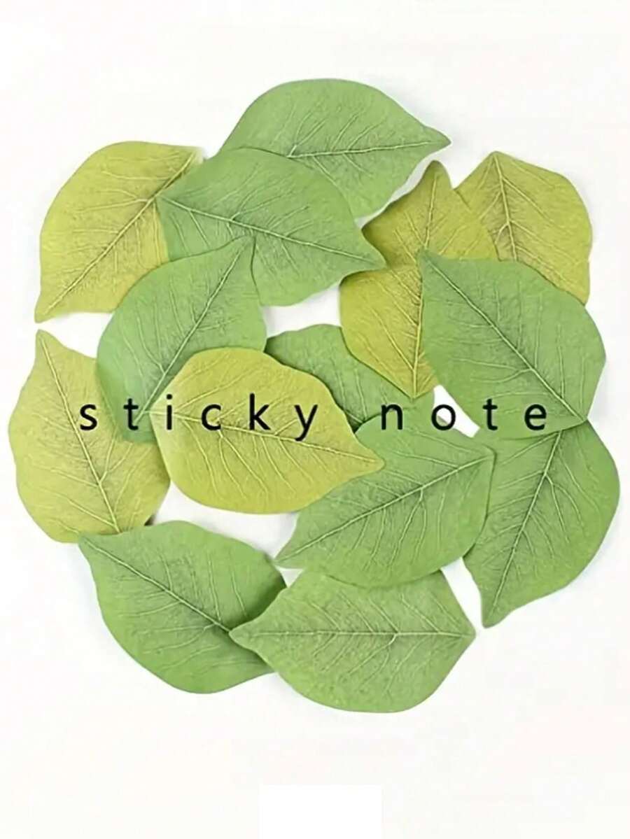 50pcs Realistic Tree Leaves Shaped Memo Pad Sticky Note Paper For ...