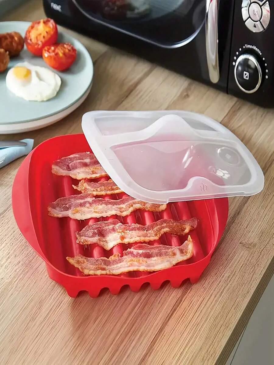 1pc Microwave Bacon Maker Microwavable Bacon Grill, Bacon Tray, Pizza ...