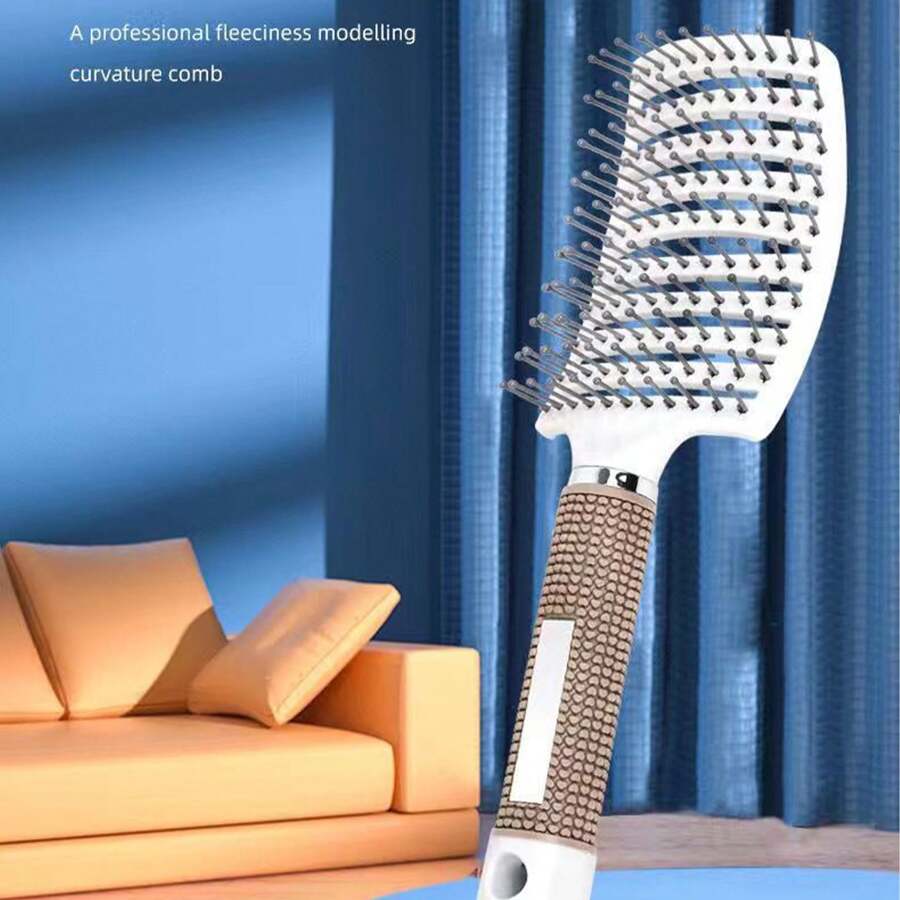 Massage Big Curved Comb Hairdressing Men's Hair Brush Curly Hair ...