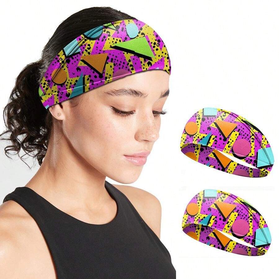 Retro Printed Headband Sports Headband Womens Headband Sweat Absorbing