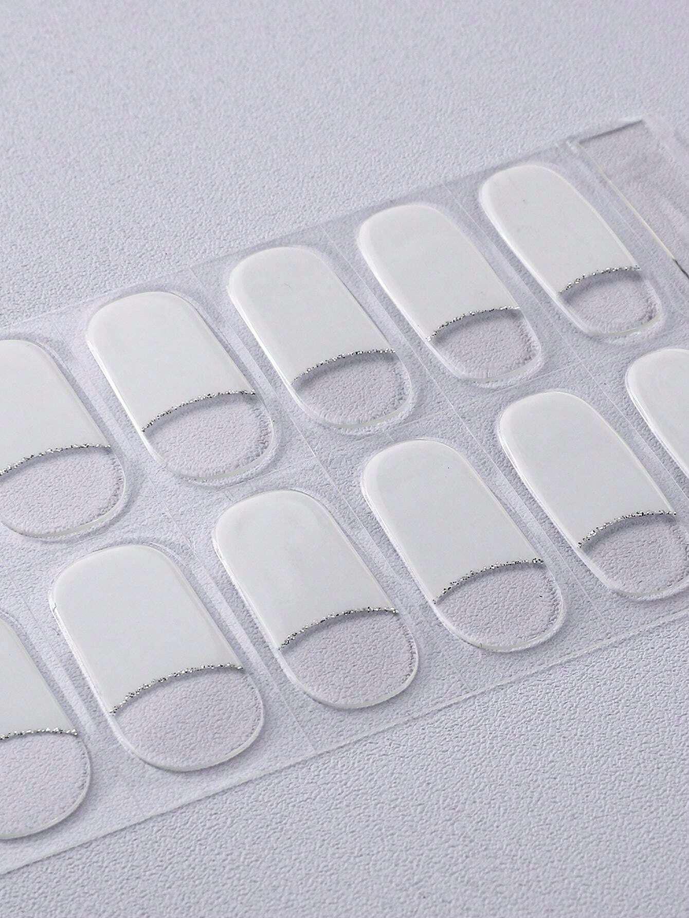 20pcs Half Covering Nail Polish Stickers, UV Gel Stickers, Semi-Curing ...