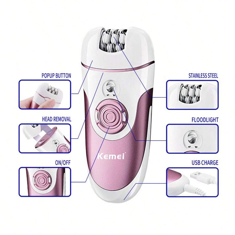 Kemei Kemei KM-1307 Electric Epilator Hair Remove From Root Lady Razor ...