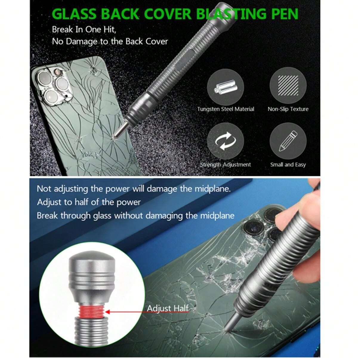 Phone Blasting Pen Compatible With IPhone X 11 Pro Back Cover Glass ...