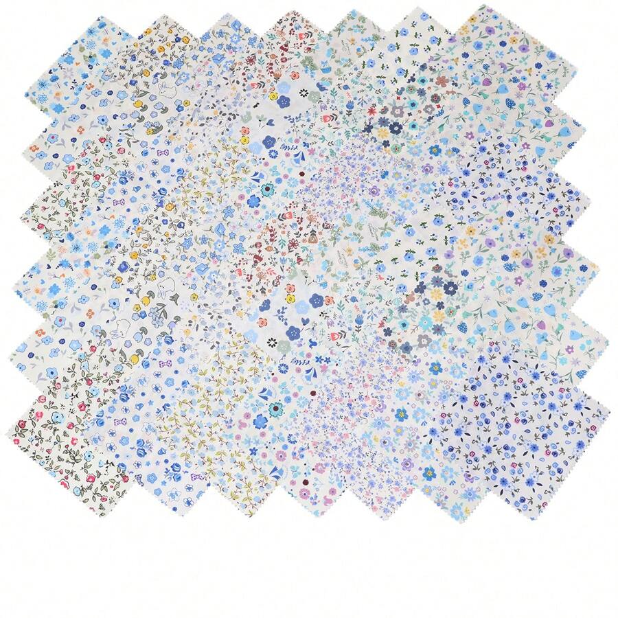 84 Pcs Blue Charm Packs For Quilting 5 Inch, Precut Cotton Quilting ...