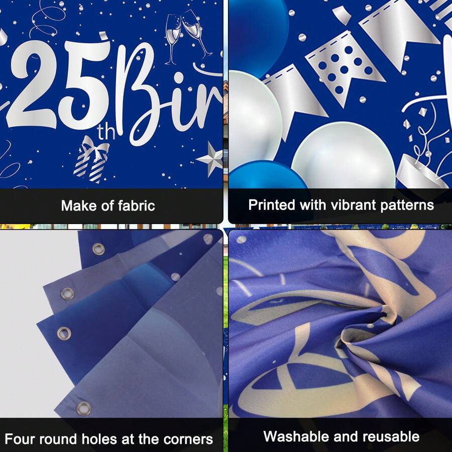 25th Birthday Decorations For Men And Women Blue, Happy 25th Birthday ...